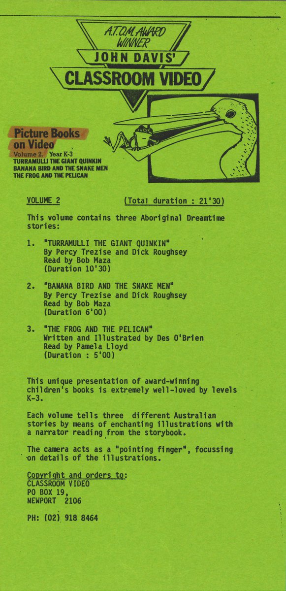 Picture books on video. - Volume 2 = Turramulli and the giant Quinkin ...