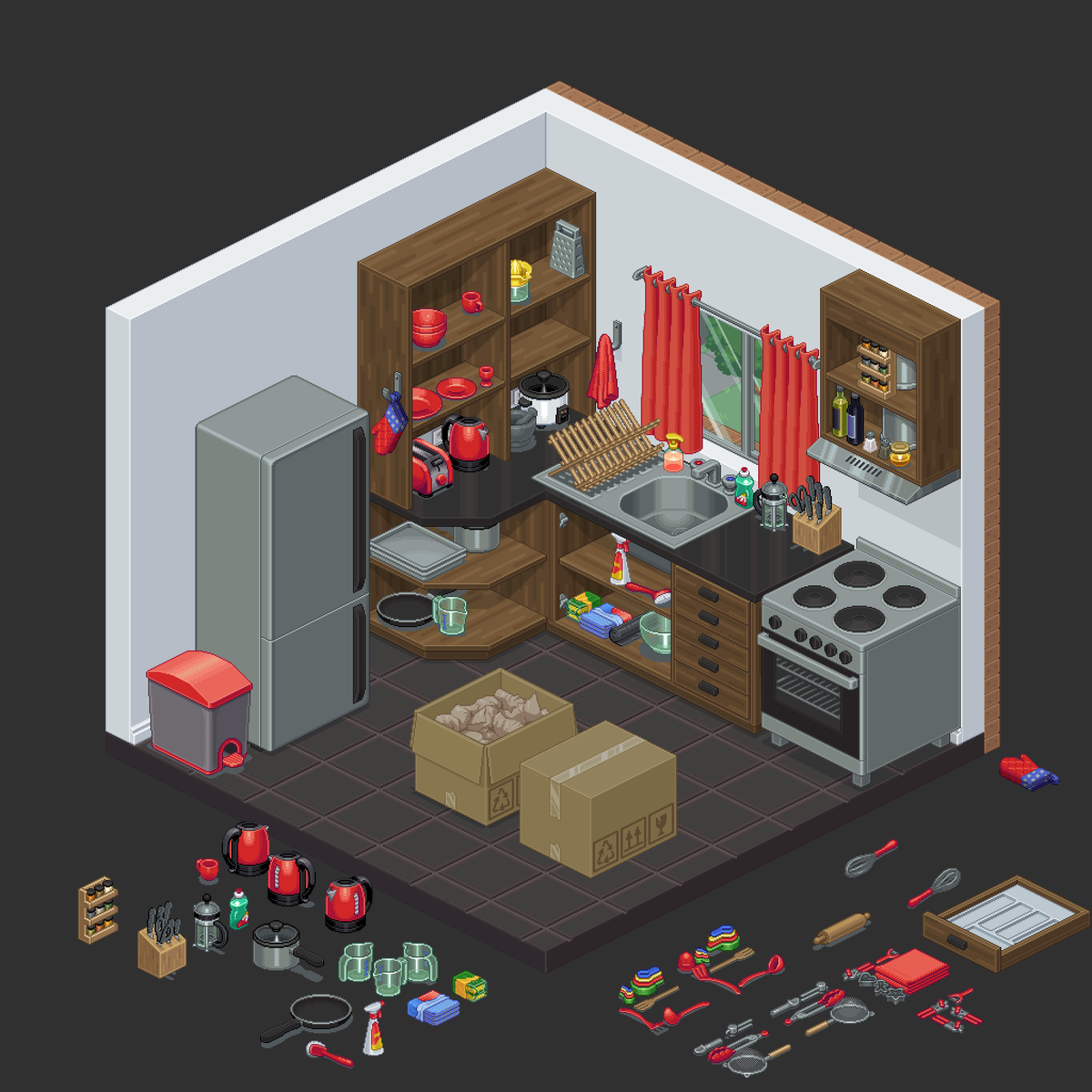 Kitchen concept art from Unpacking (Colour) | 2017 | ACMI collection ...