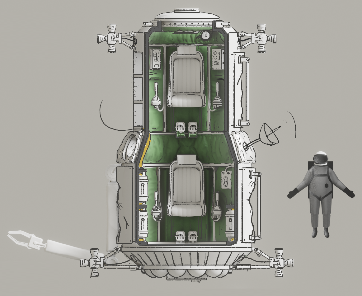 Space capsule concept art from Heavenly Bodies (2021) | 2018 | ACMI ...