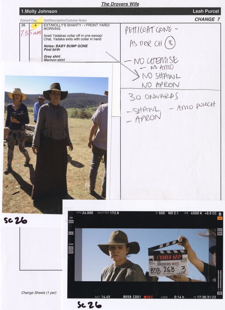 GRAPHIC: The Drover's Wife (2021): Molly Johnson (Leah Purcell) costume change sheet (Change 7 ...